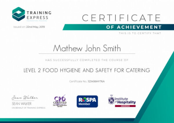Certificate – Training Express